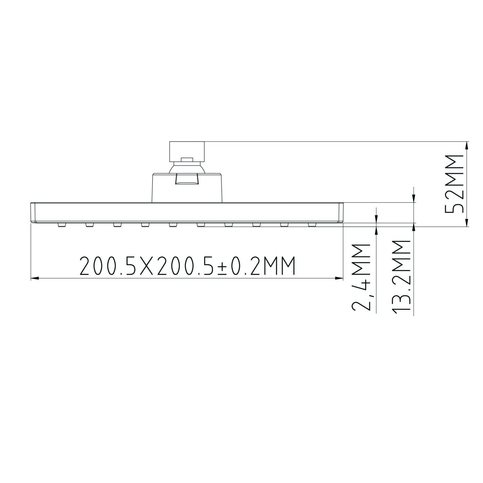 Zilver Rain Shower ABS Square – Zilver