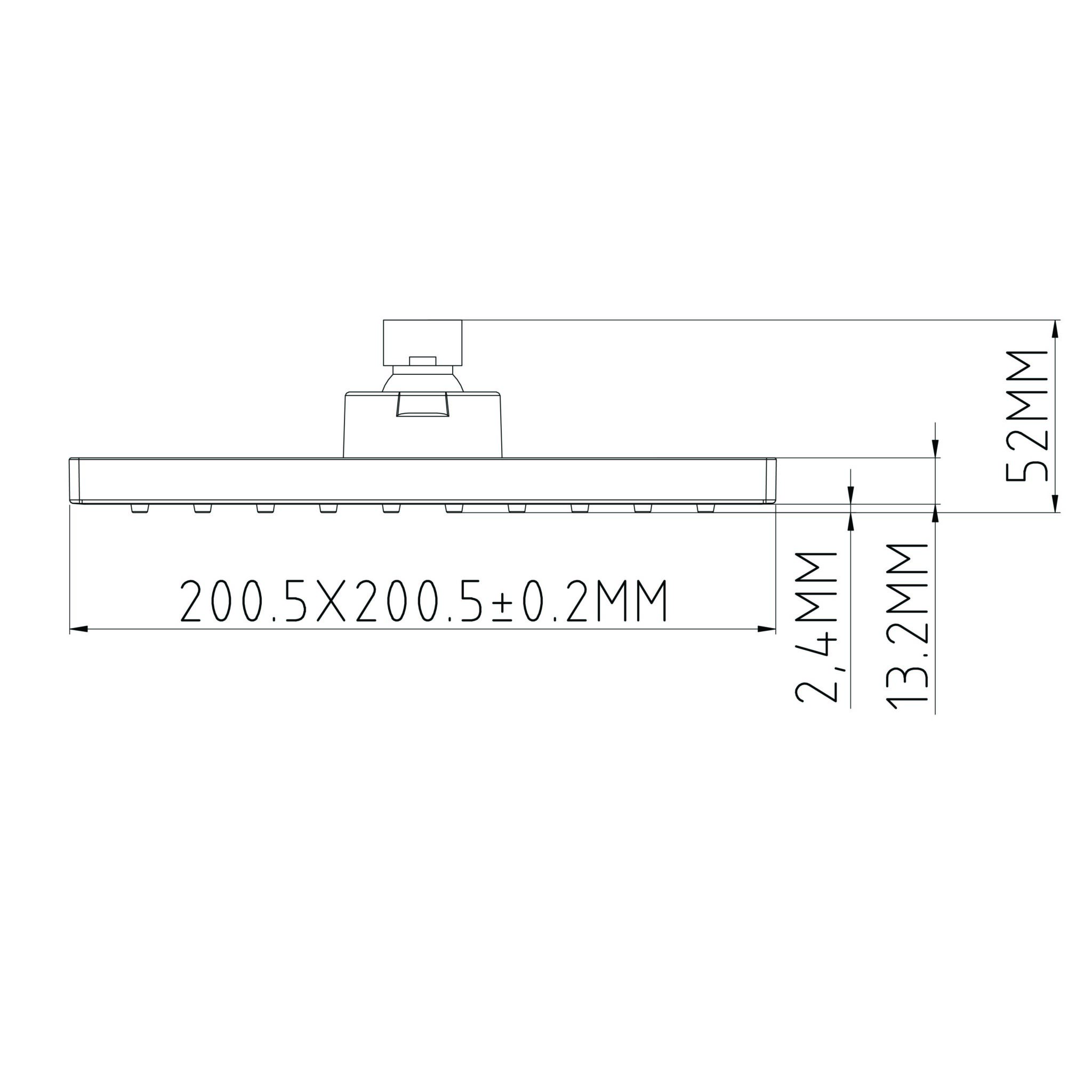 Zilver Rain Shower ABS Square – Zilver